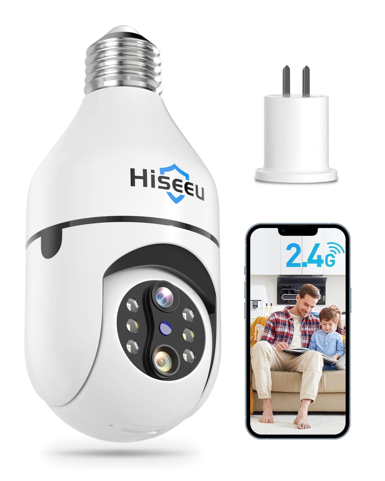 Outdoor & Wireless Light Bulb Cameras without subscription | Hiseeu