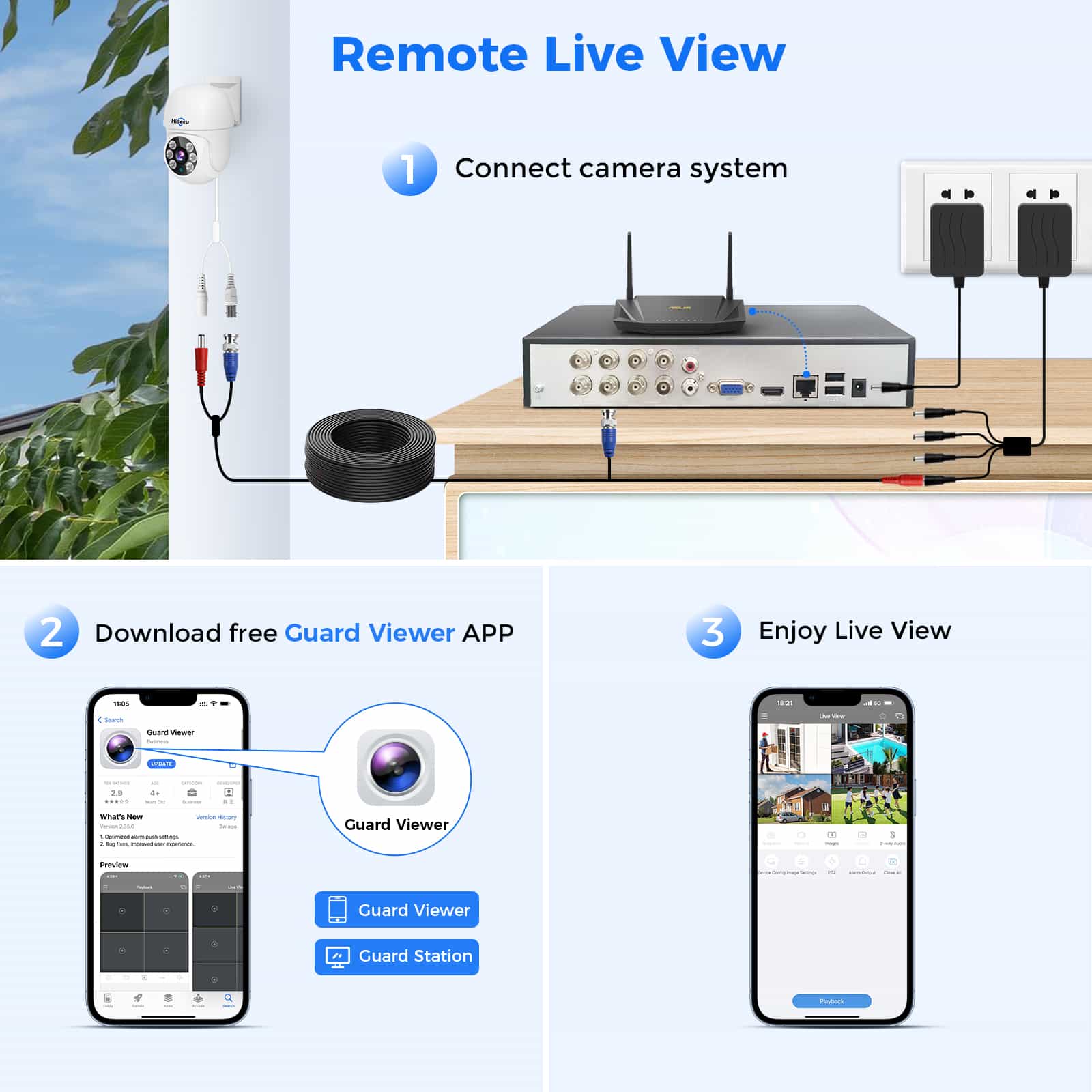 Hiseeu [350°Pan+90°Tilt Person/Vehicle Detection] PT Wired Security Ca