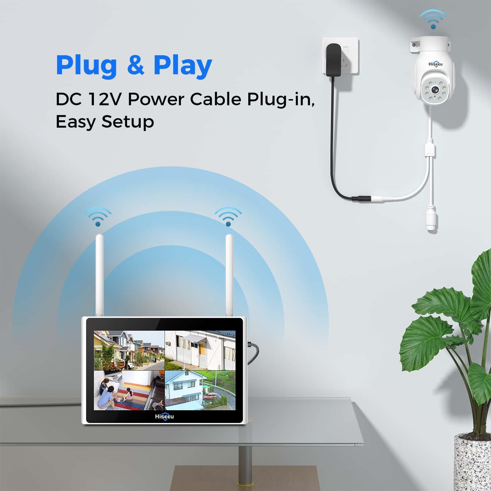 [Wireless , Expandable 10Channels 10in"Monitor NVR] 5MP PTZ Security C ...