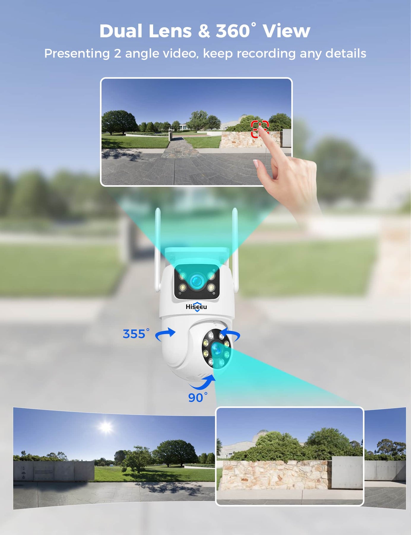 [Wireless Pro,5G&2.4G WiFi,Expandable 16Channels 4K NVR] 2K Dual Lens ...