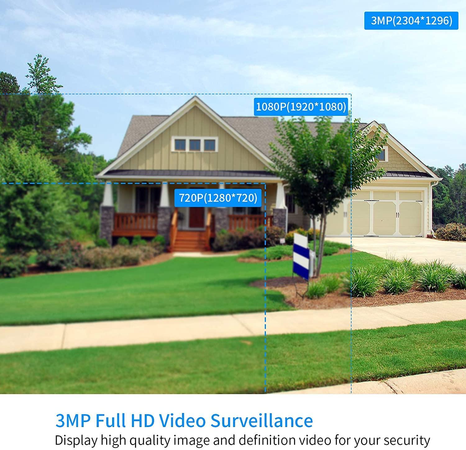 Hiseeu【No HDD/Power Adapter/Mouse】 10'' LCD Wireless WiFi NVR 8 Channe